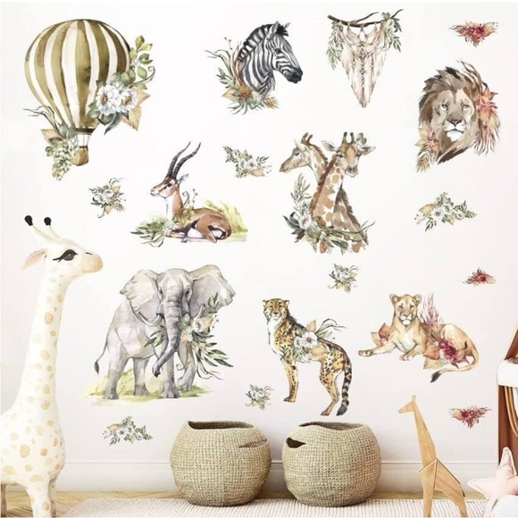 Wall Decor | Jungle Animal Wall Decals Safari Animals Wall Decals Peel ...